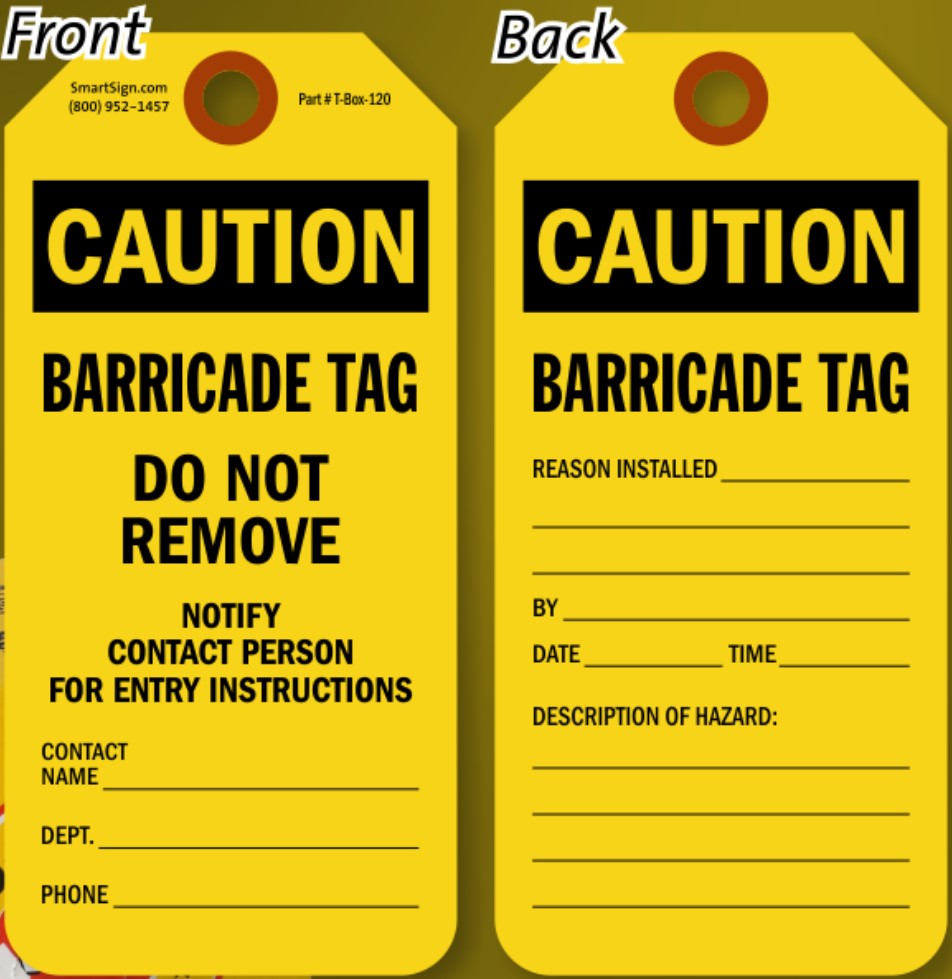 Plastic 3" x 6 Yellow Caution Barricade Tag Do Not Remove 25 P – MAC ...